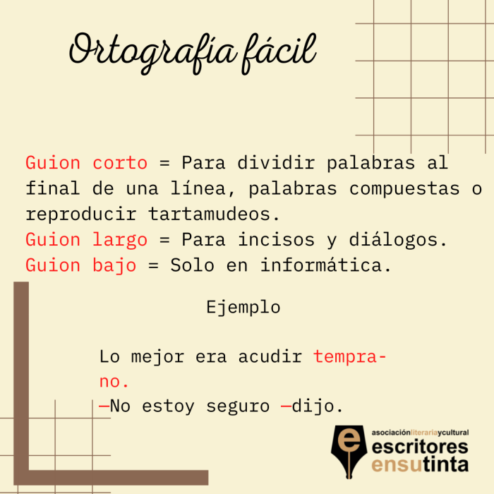 uso de guiones – ESCRITORES EN SU TINTA