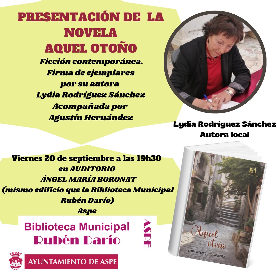 PRESENTACIÓN DE LA NUEVA NOVELA DE LYDIA RODRÍGUEZ – ESCRITORES EN SU TINTA
